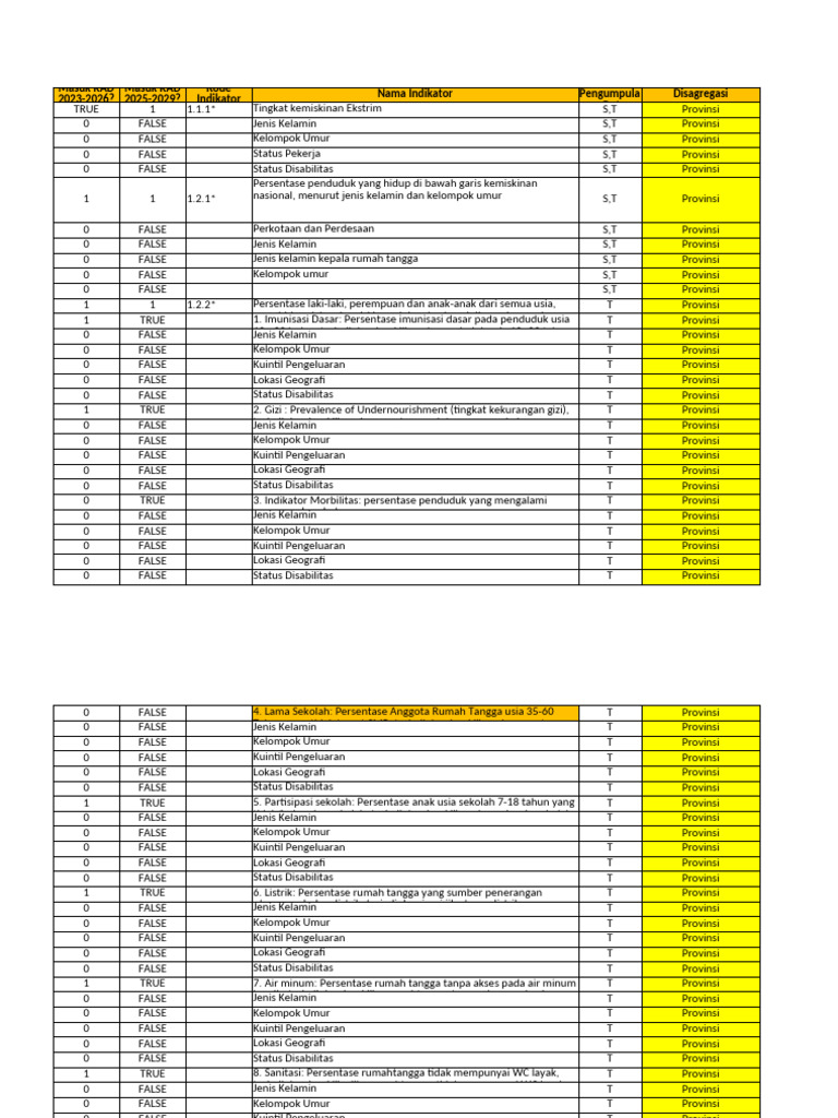 Kertas Kerja BPS RAD 2025-2029 SDGs | PDF
