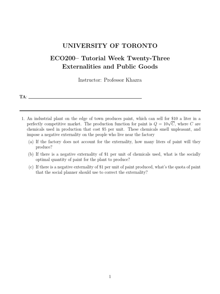 ECO200 Tutorials Week23 | PDF