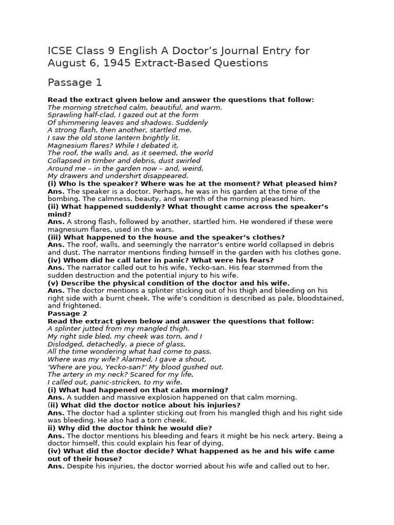 A Doctor's Journal Entry | PDF