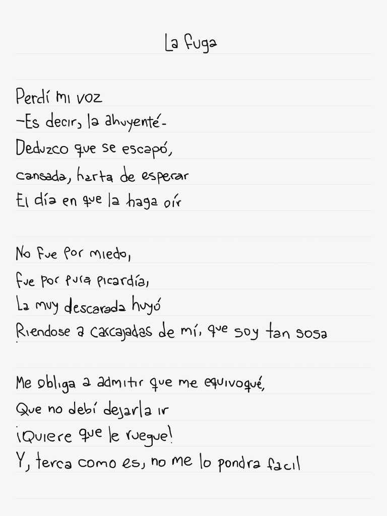 La Fuga Poema | PDF