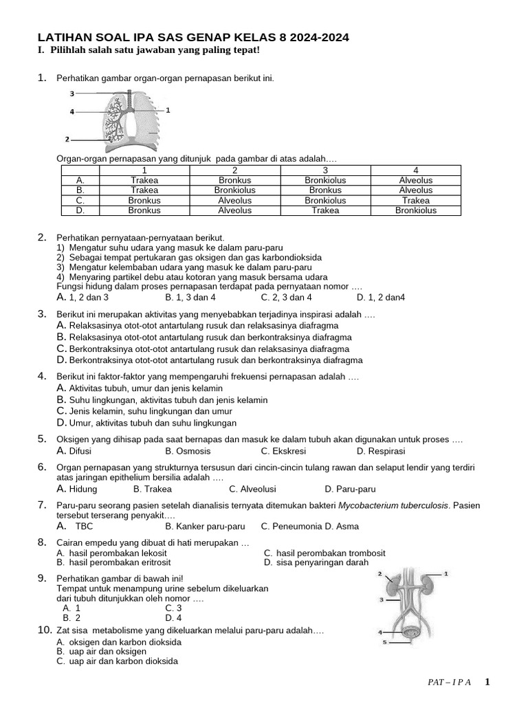 Latihan Soal Ipa8 SAS Genap | PDF