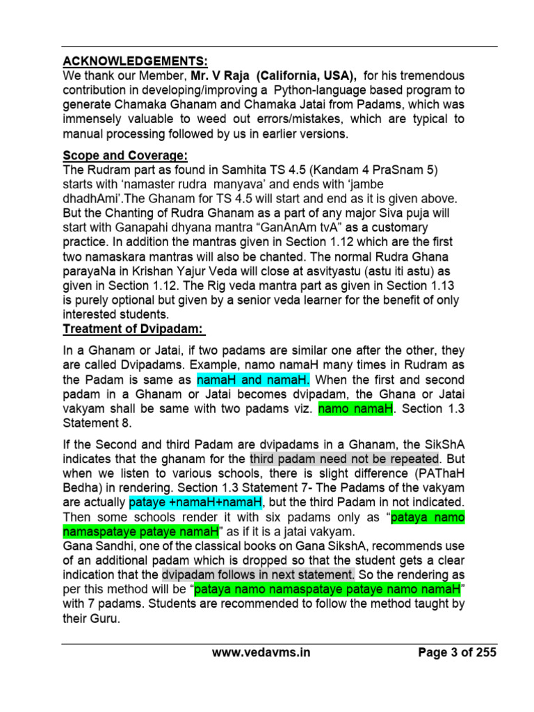 Rudra Ghanam Sanskrit (Dragged) 3 | PDF