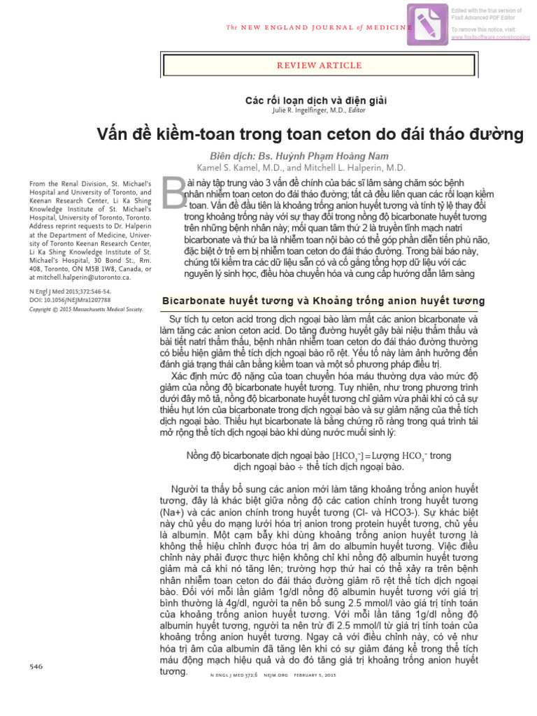 (Dịch) Nhiễm Toan Ceton Do Đái Tháo Đường | PDF