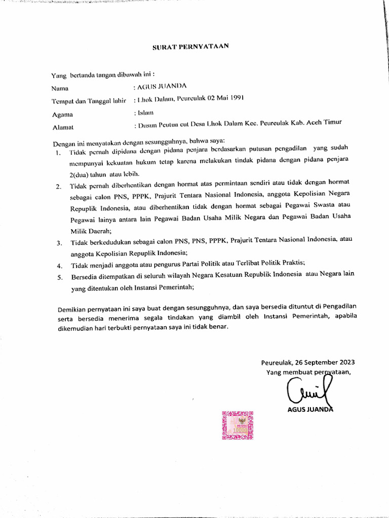 E.MATERAI SuratPernyataan | PDF