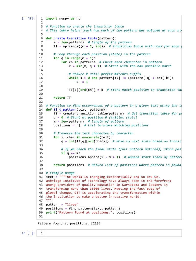 Finite Automata (String Matching) | PDF