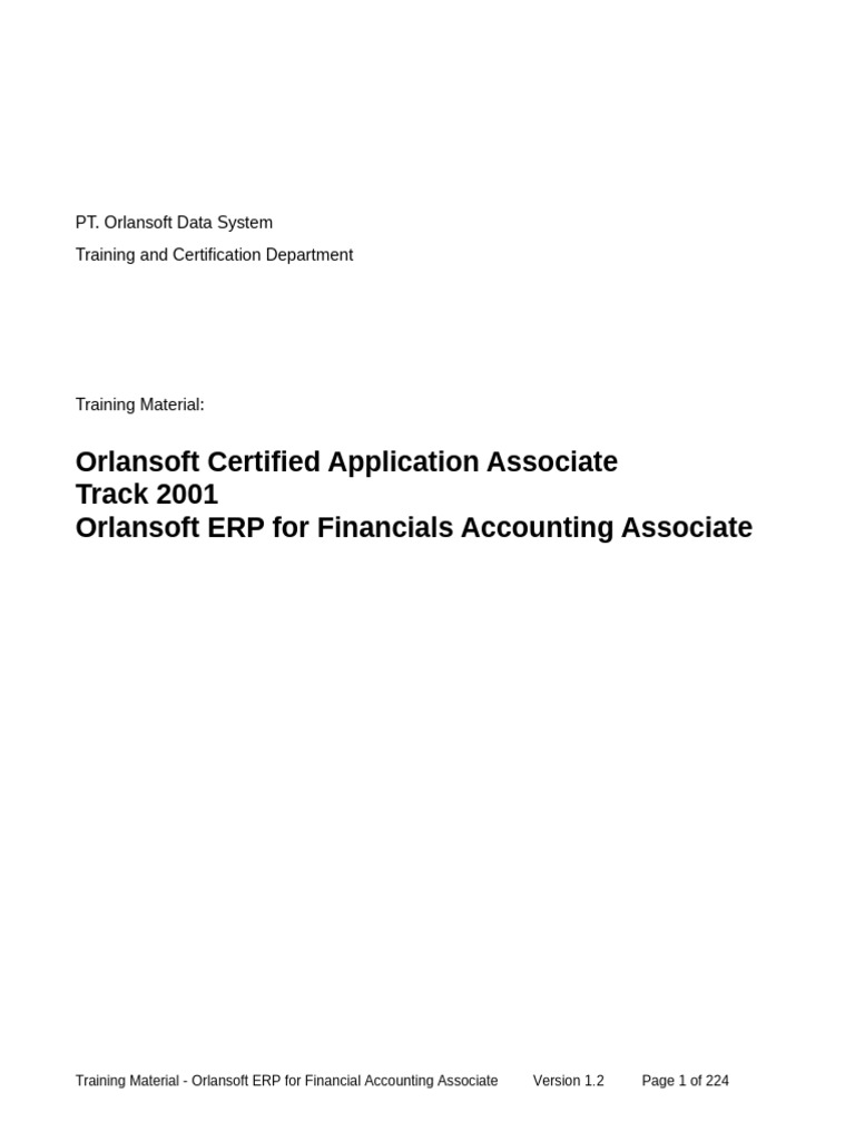 Orlansoft ERP Training for Finance | PDF | Debits And Credits | Cheque