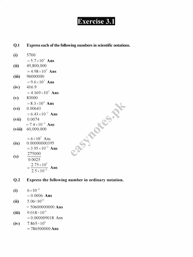 9th Class Math Notes Chapter 3 | PDF