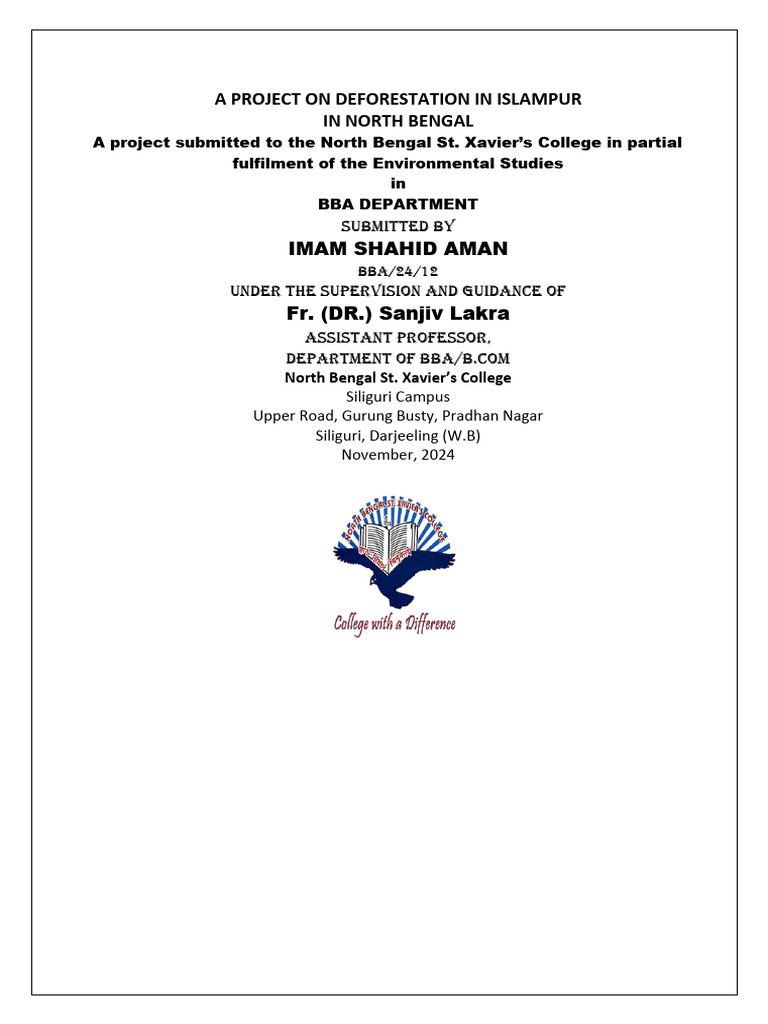 IMAM SHAHID AMAN ENVIRONMENTAL STUDIES PROJECT-Shaan | PDF | Deforestation | Soil