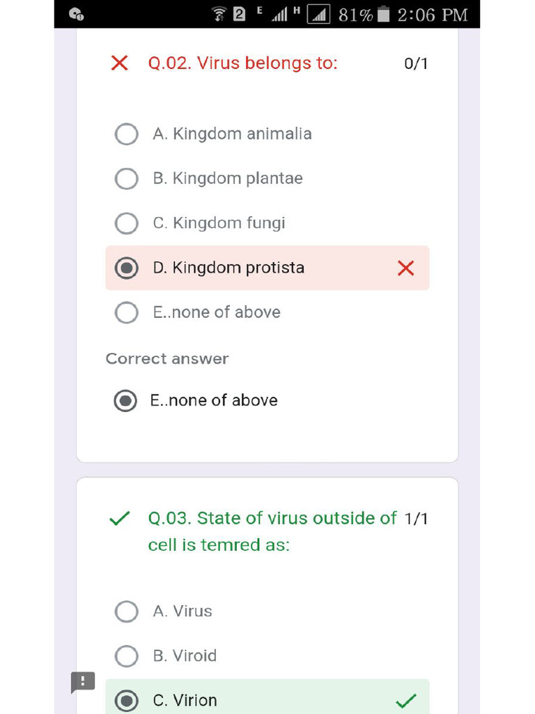 Virus and Bacteriophage Test M.C.Q.S | PDF