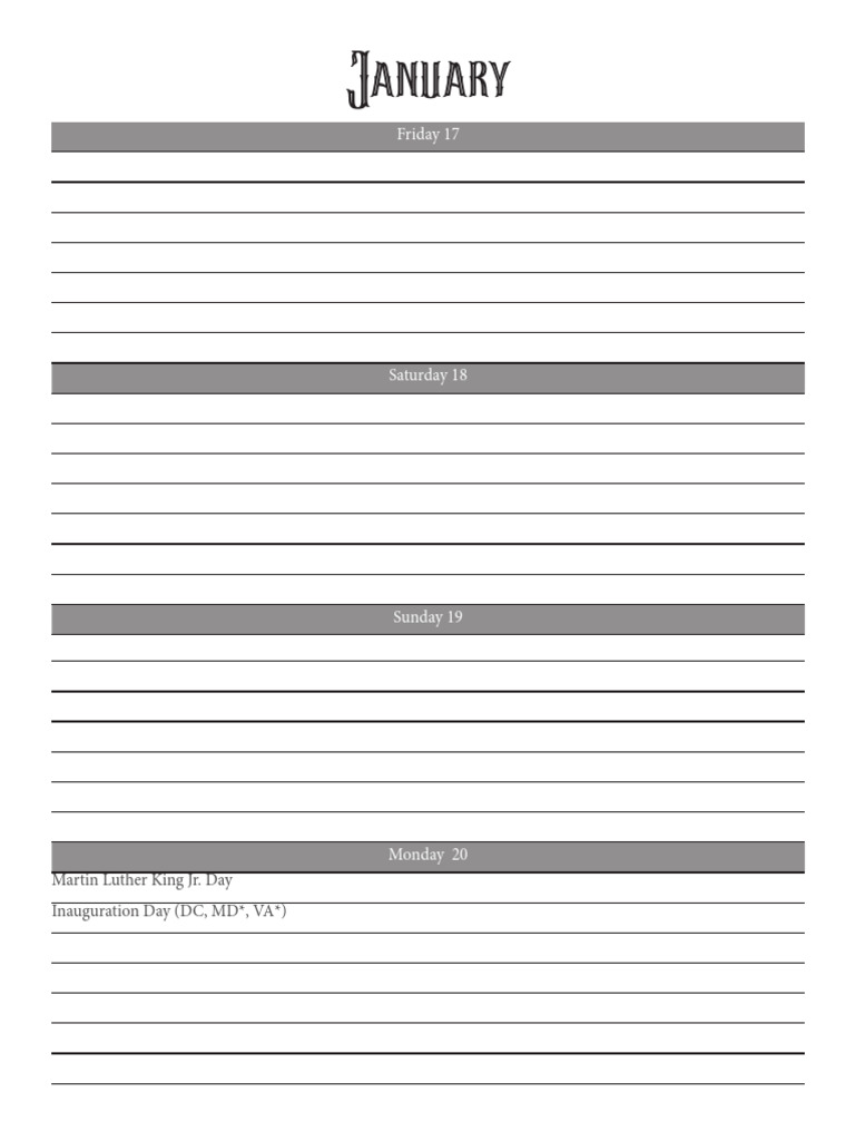 January: Friday 17 | PDF