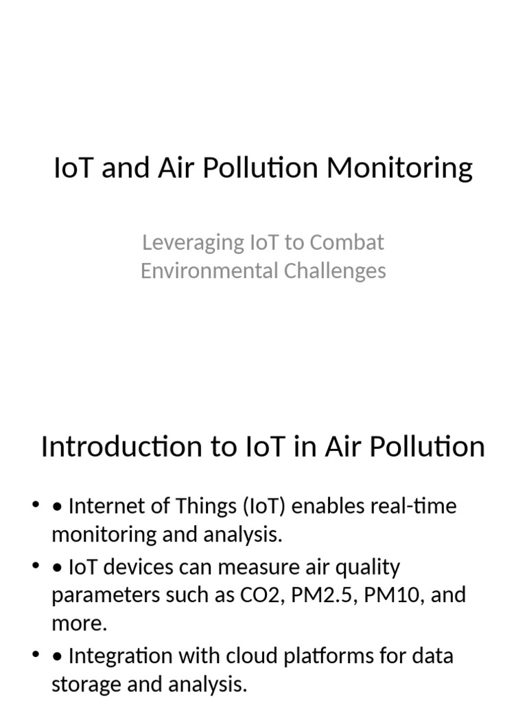 IoT Air Pollution Presentation | PDF