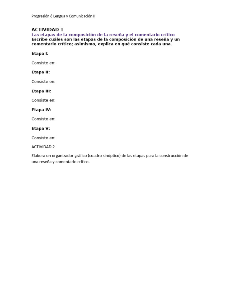Progresión 6 l y c II | PDF