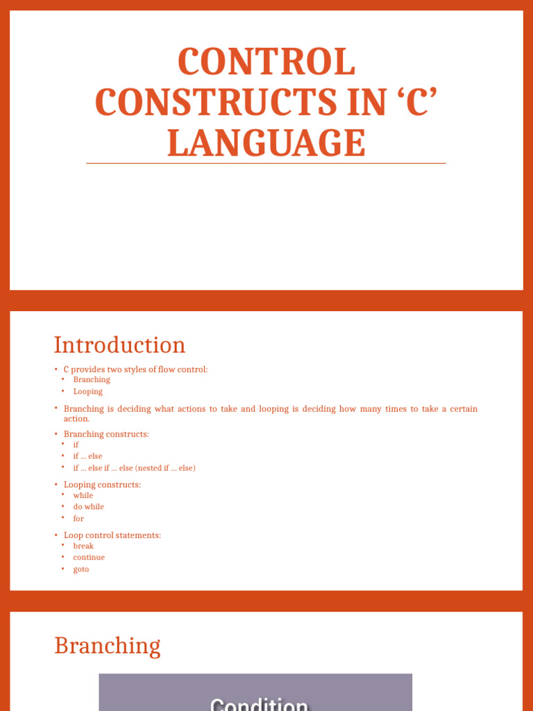 Control Constructs | PDF | Control Flow | Computer Engineering