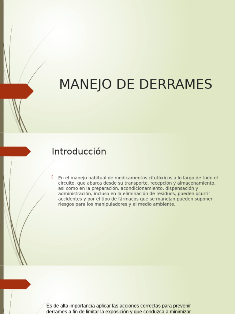 Manejo de Derrames | PDF | Residuos