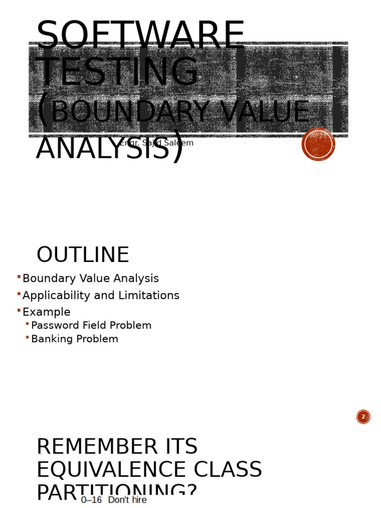 05 Boundary Value Analysis_Done | PDF | Software Engineering | Applied Mathematics