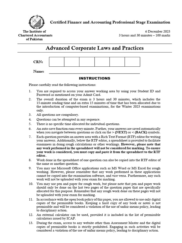 Corporate Law Assessment 1 | PDF | Qualifications