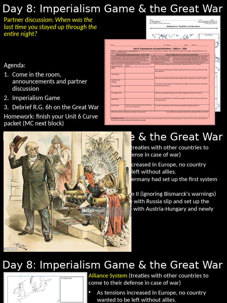 Day 8-Imperialism Game and Great War | PDF | World War I | German Empire