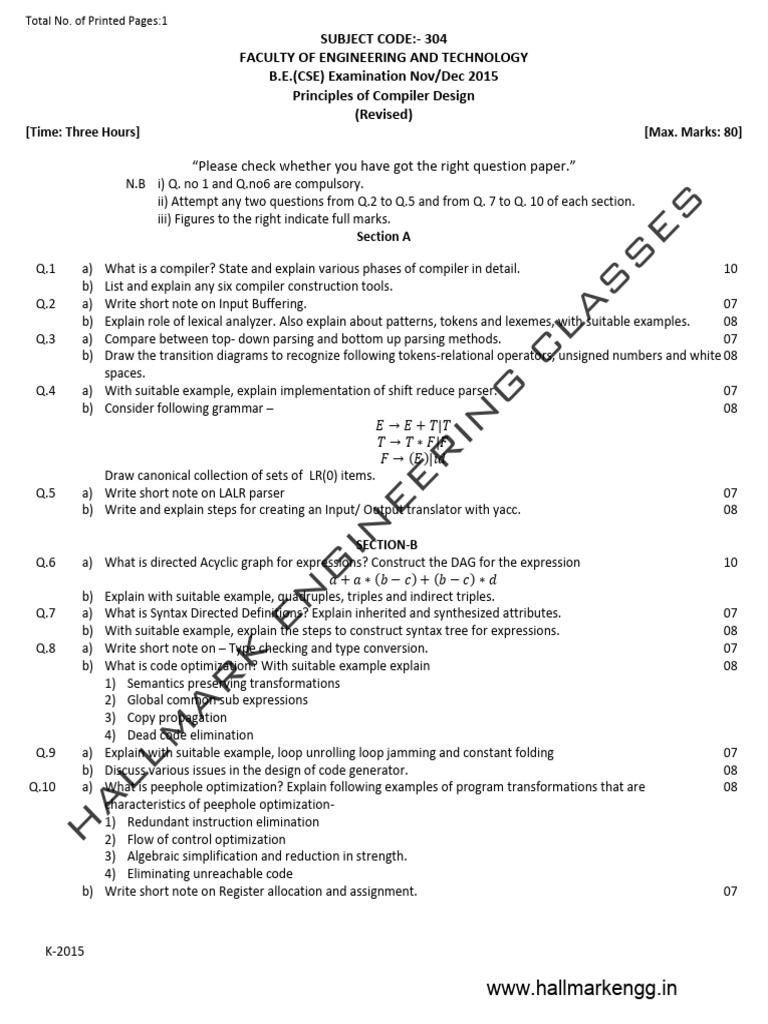 Principles of Compiler Design D 15 | PDF | Parsing | Syntax