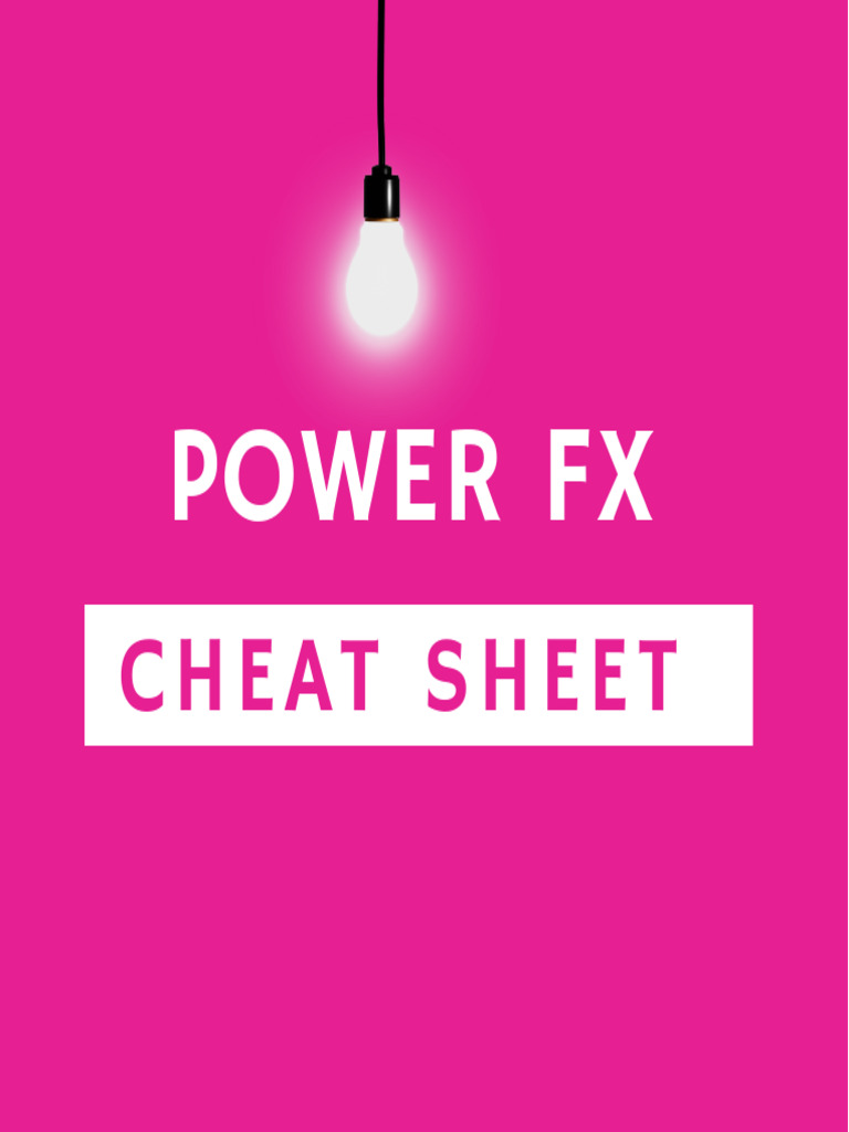 Power FX Formulas Cheat Sheet | PDF | Computer Programming | Computing