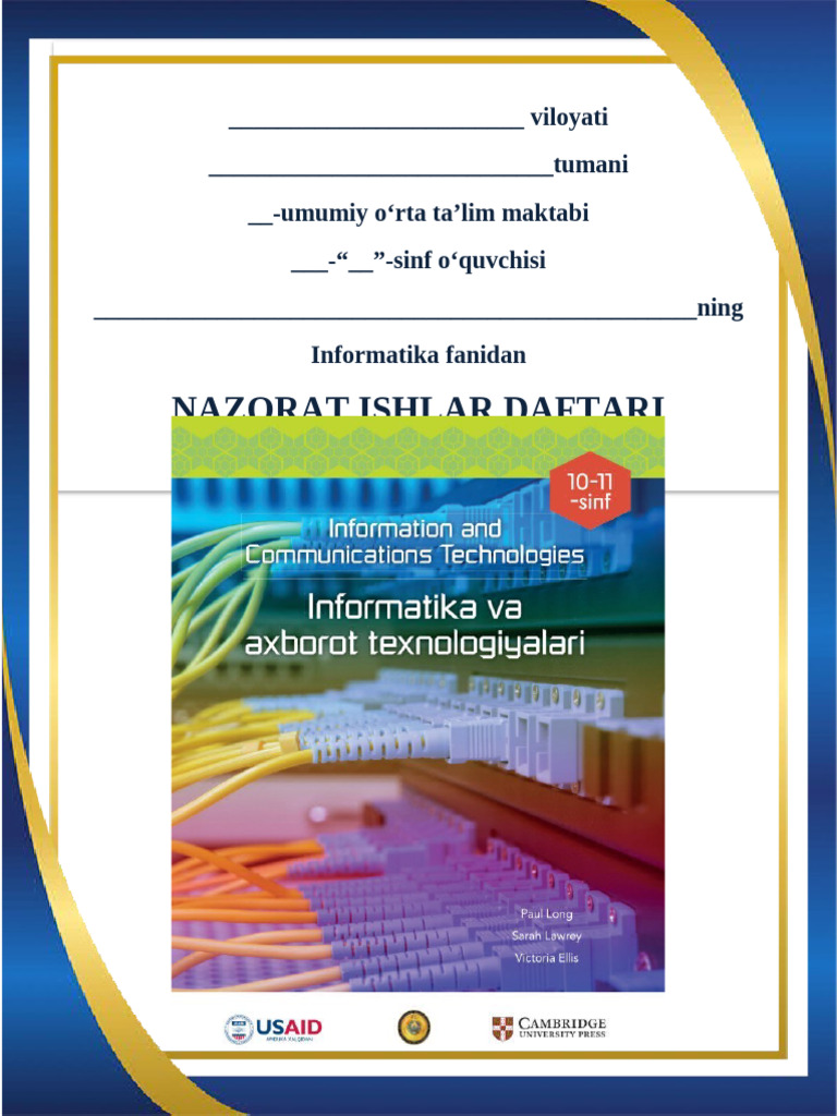 10-sinf informatika test yillik admin | PDF