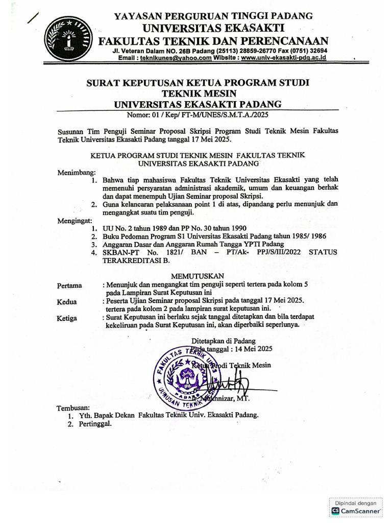 Surat Undangan Sempro | PDF