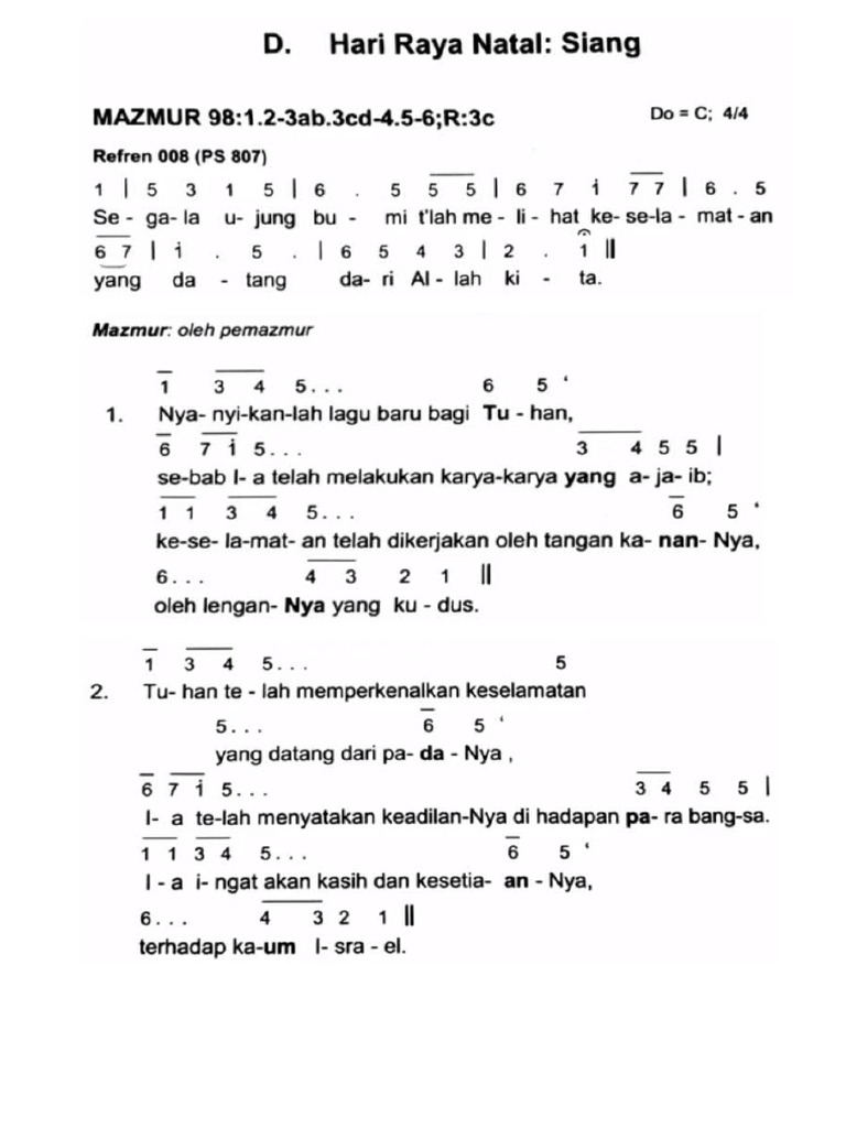 MAZMUR NATAL 25 DES 2024 | PDF