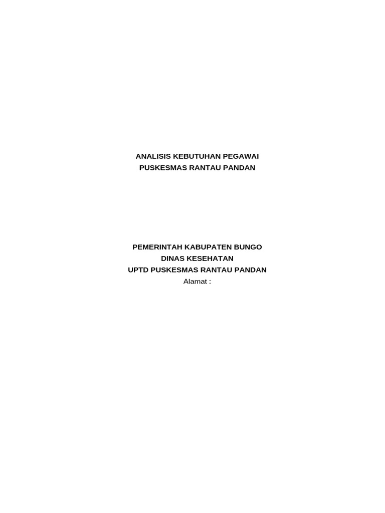 Kebutuhan Pegawai Puskesmas Rantau Pandan | PDF