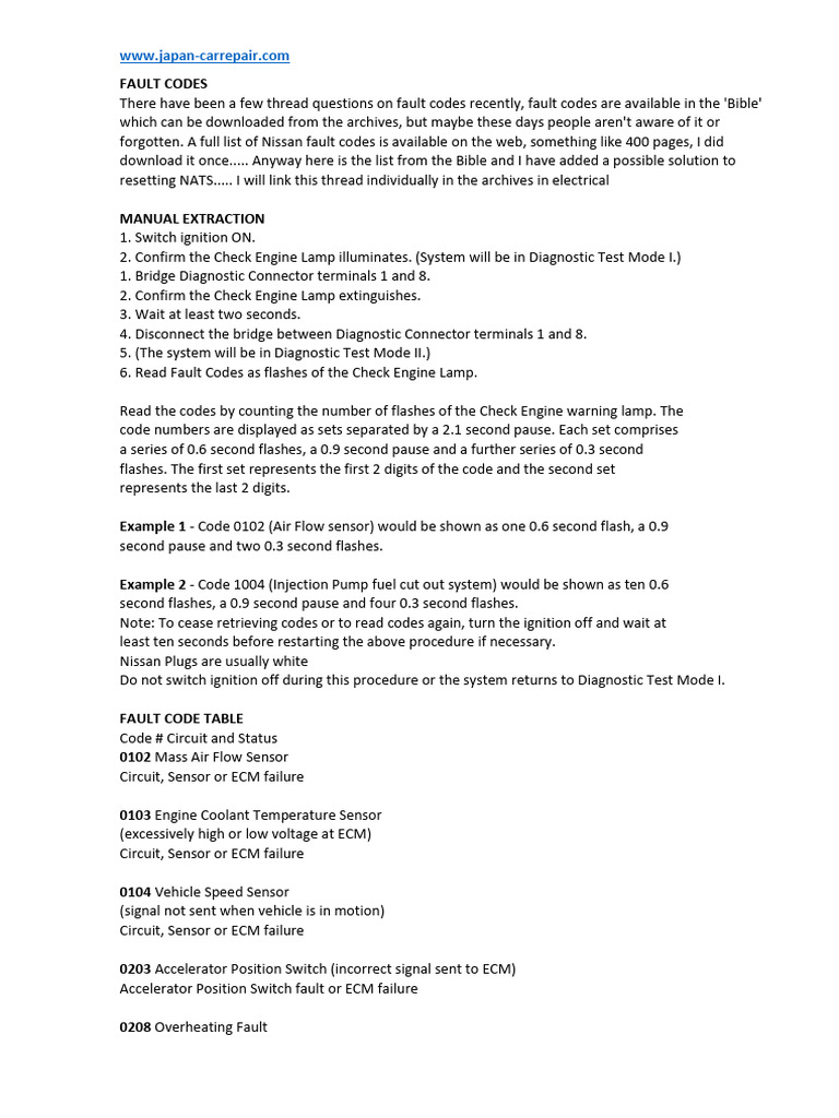ECU Fault Codes and Pinouts. | PDF | Throttle | Relay