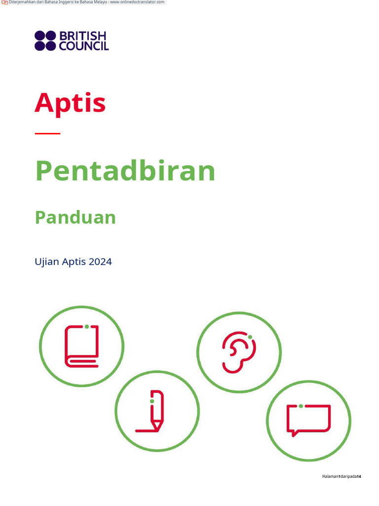 Panduan Pentadbiran Ujian Aptis | PDF