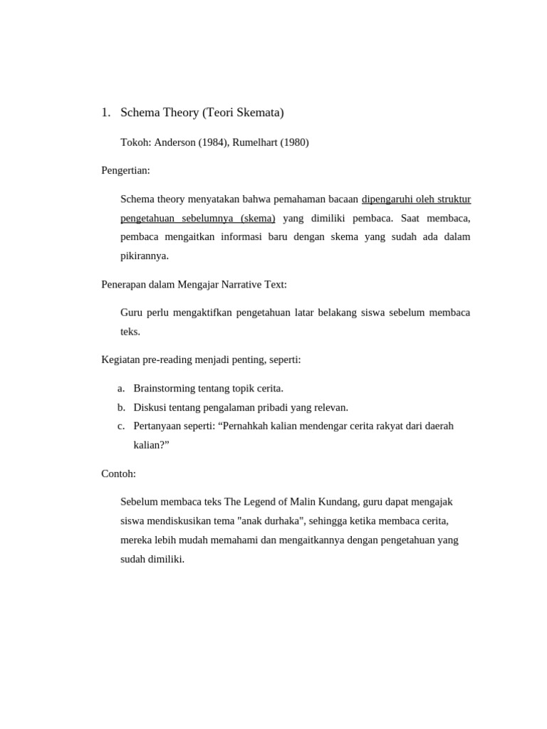 Theory Mengajar Reading Narative Text | PDF