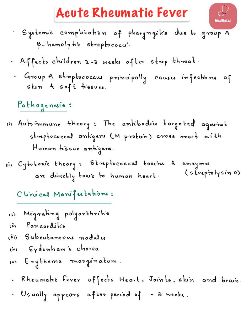 Acute Rheumatic Fever | PDF | Streptococcus | Medical Specialties