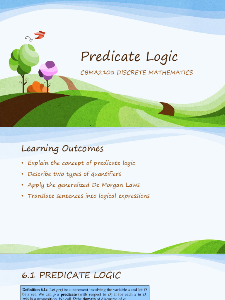 Topic 6 - Predicate Logic | PDF
