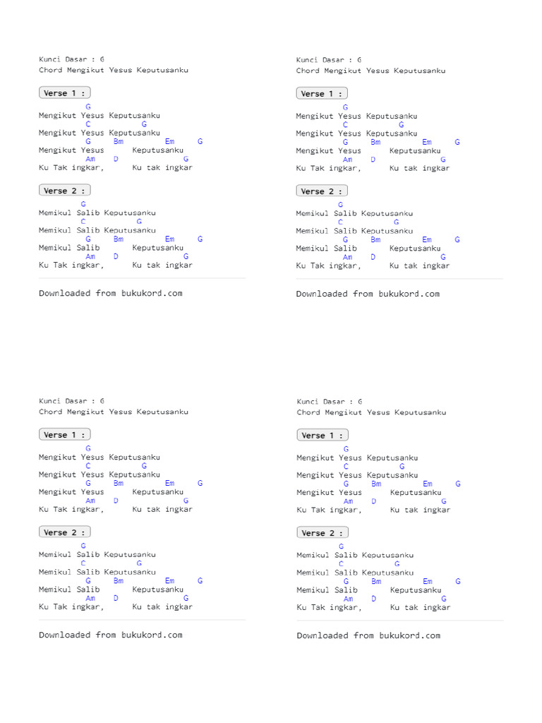 Partitur Mengikut Yesus | PDF