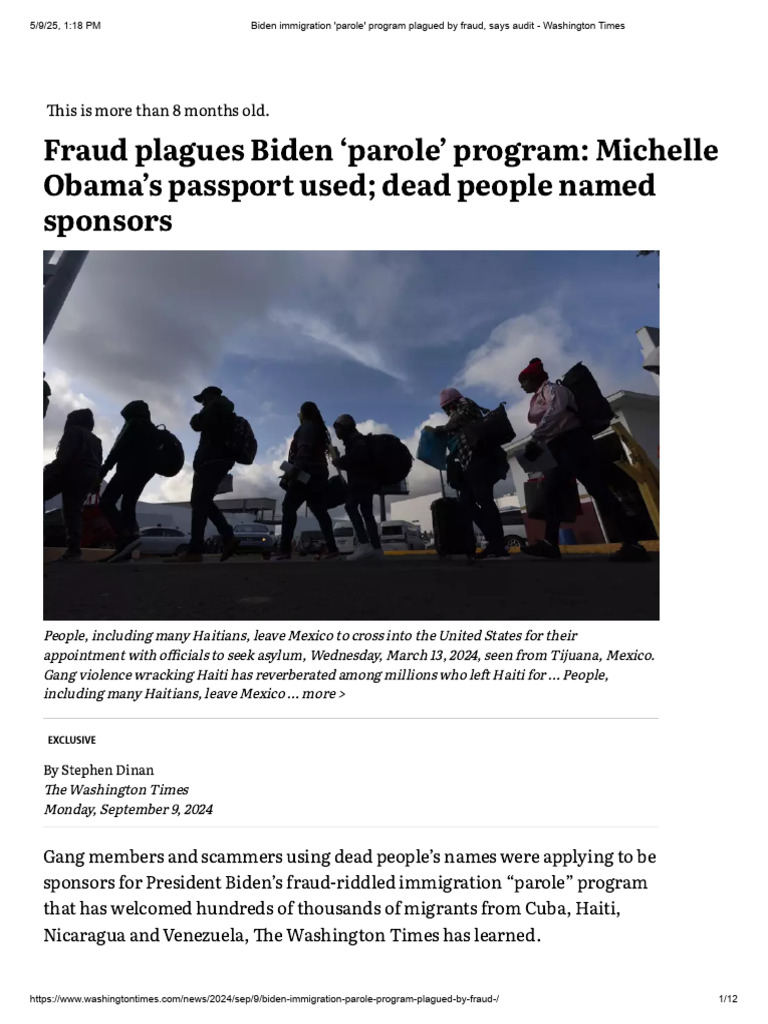 Biden Immigration 'Parole' Program Plagued by Fraud, Says Audit ...