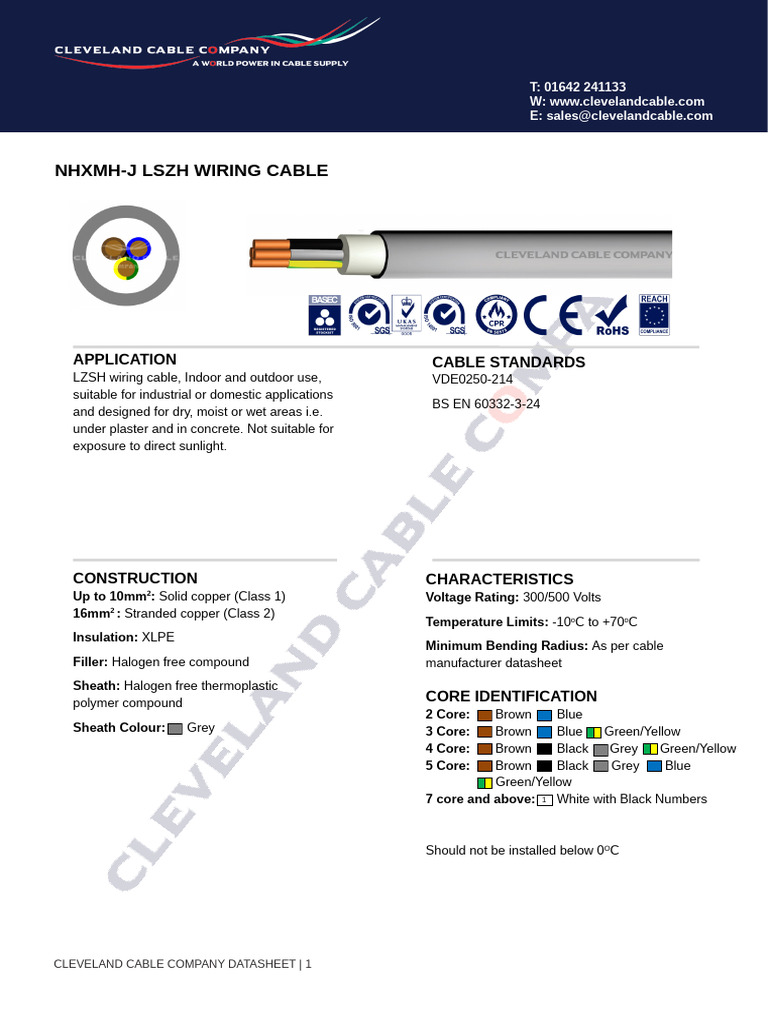 NHXMH J LZSH Wiring Cable | PDF | Alternating Current | Insulator ...