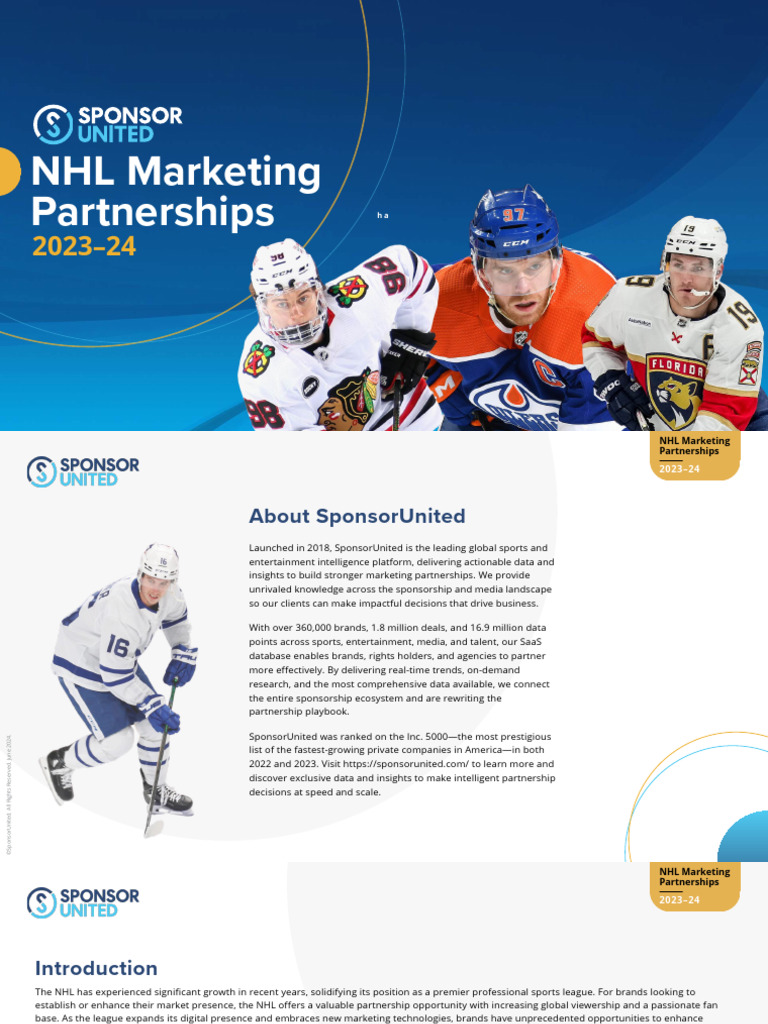 SponsorUnited NHL Marketing & Partnerships Report 2023–24 | PDF ...