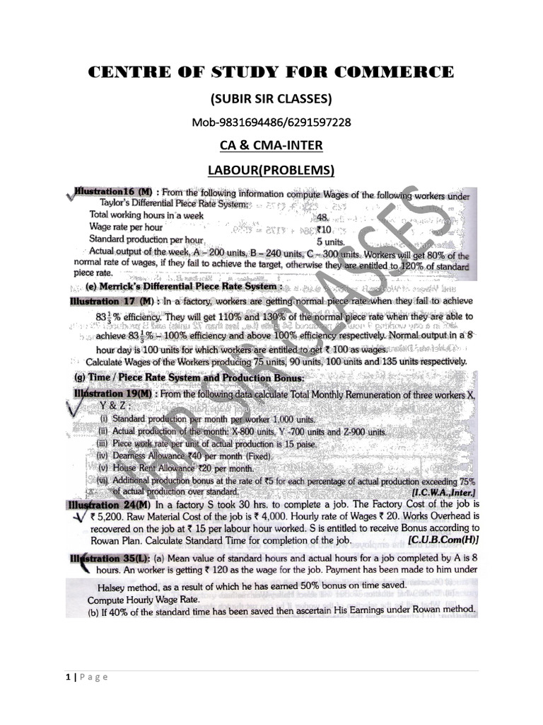 LABOUR(PROBLEMS) | PDF