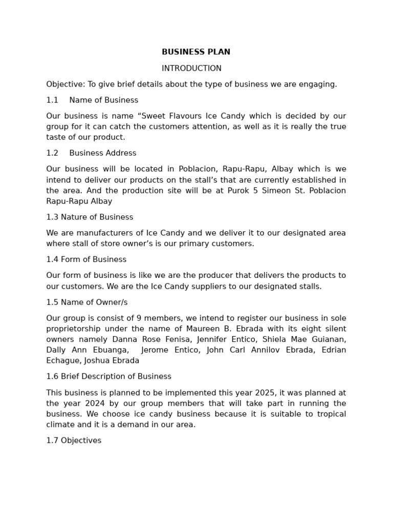 Business Plan Tle (Group 3) | PDF | Expense | Prices