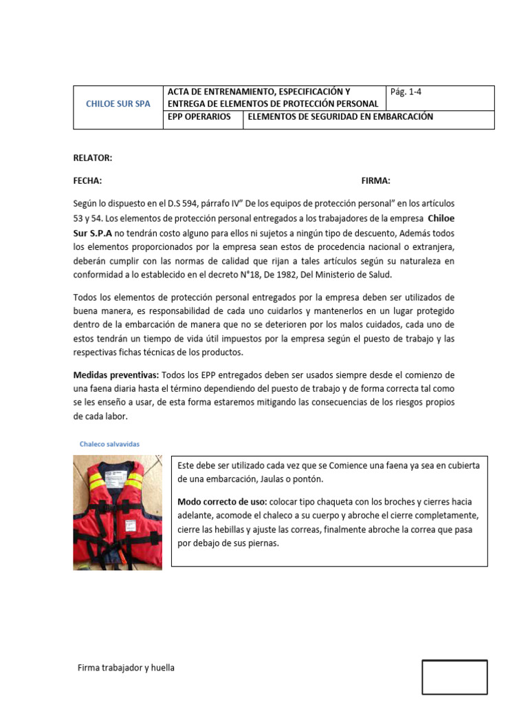 Entrega EPP Operarios | PDF | Casco