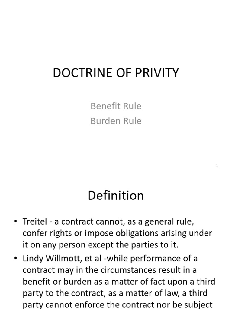 Topic 3 Doctrine of Privity | PDF | Guarantee | Civil Law (Legal System)
