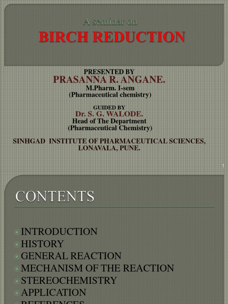 Birch Reduction | PDF | Chemical Reactions | Chemistry