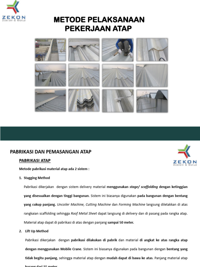 Metode Pekerjaan Atap | PDF | Crane (Machine) | Building Materials