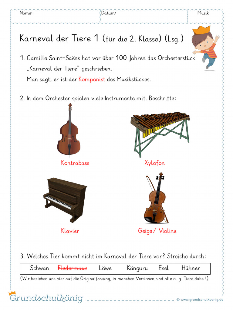 gk_musik_saint_saens_karneval_der_tiere1_loesung | PDF