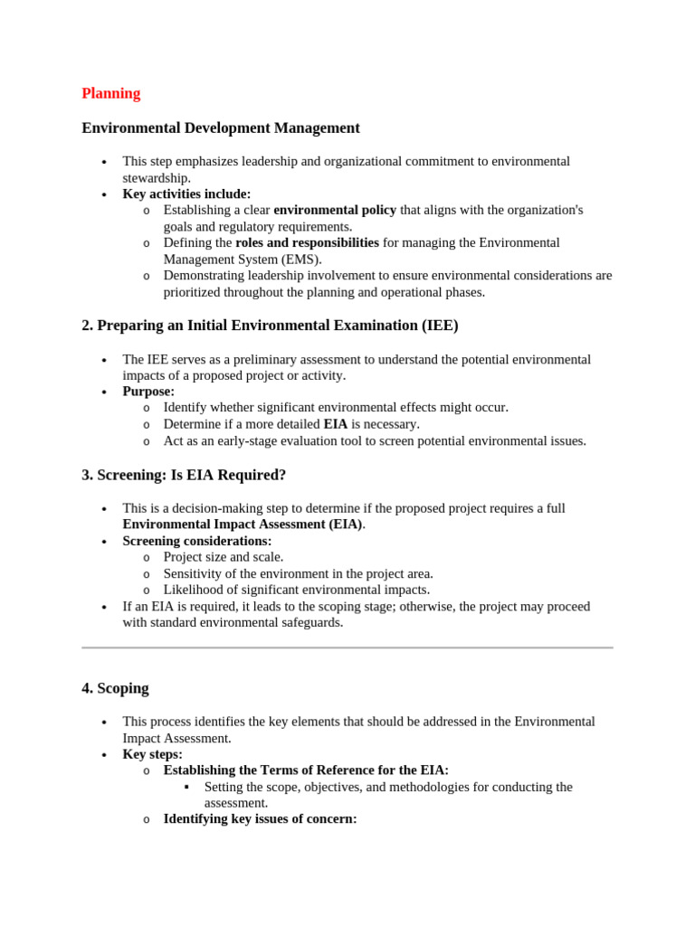 Environmental EIA - EIS PDCA | PDF | Environmental Impact Assessment ...