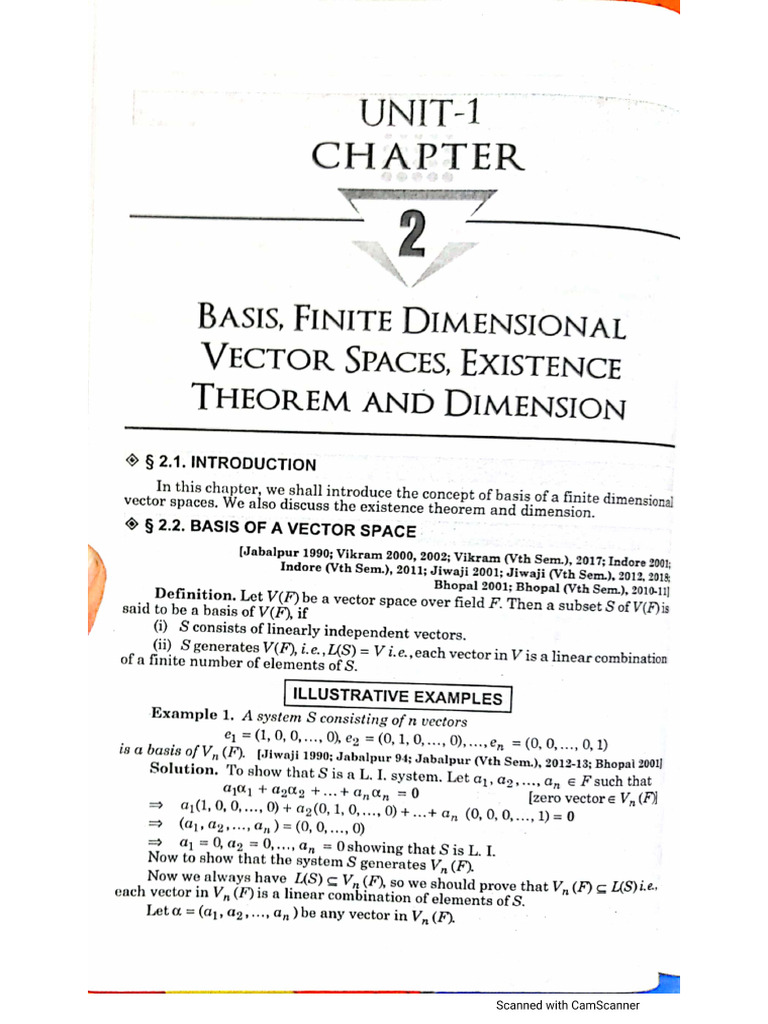 Basis and Quotient Space Notes BSC III Year 13-01-202120.38.43-1 | PDF