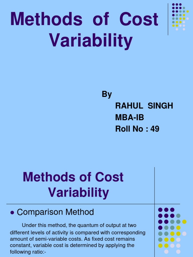 10.methods of Cost Variability | PDF | Scatter Plot | Line (Geometry)