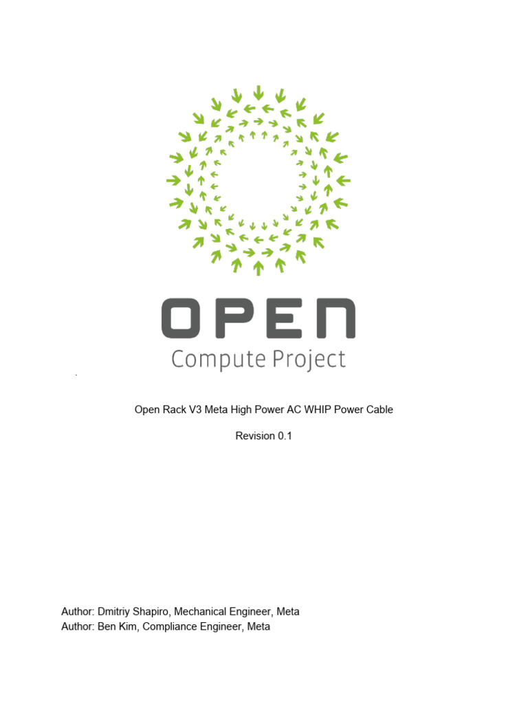 OCP Open Rack V3 AC WHIP Cable Spec | PDF | Electrical Connector ...