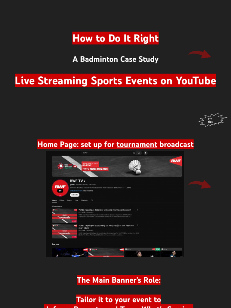 Live Streaming Sports Events On YouTube | PDF