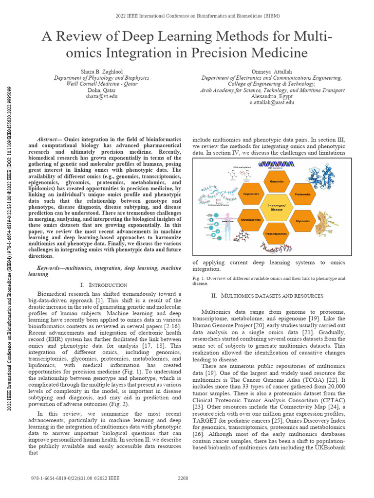 A Review of Deep Learning Methods For | PDF | Deep Learning | Omics