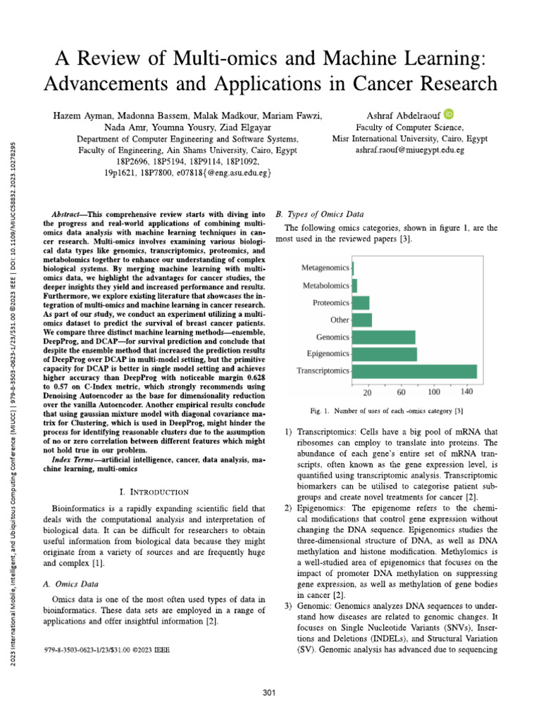 Multi-Omics and Machine Learning in Cancer | PDF | Health Sciences ...